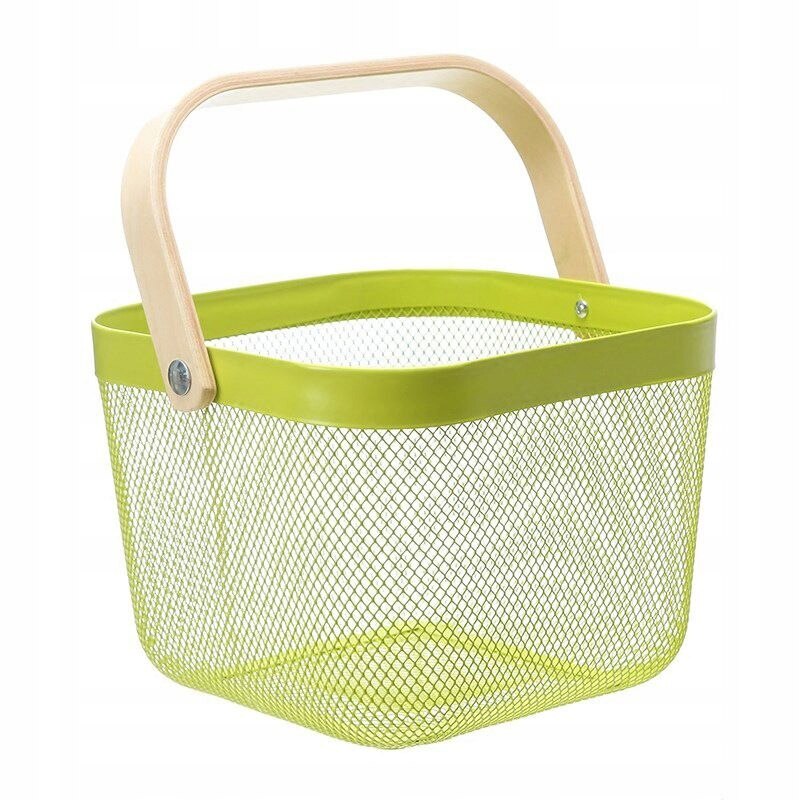 Cos de fructe in stil scandinav, Metal, 26x19x27 cm, Verde - eMAG.ro