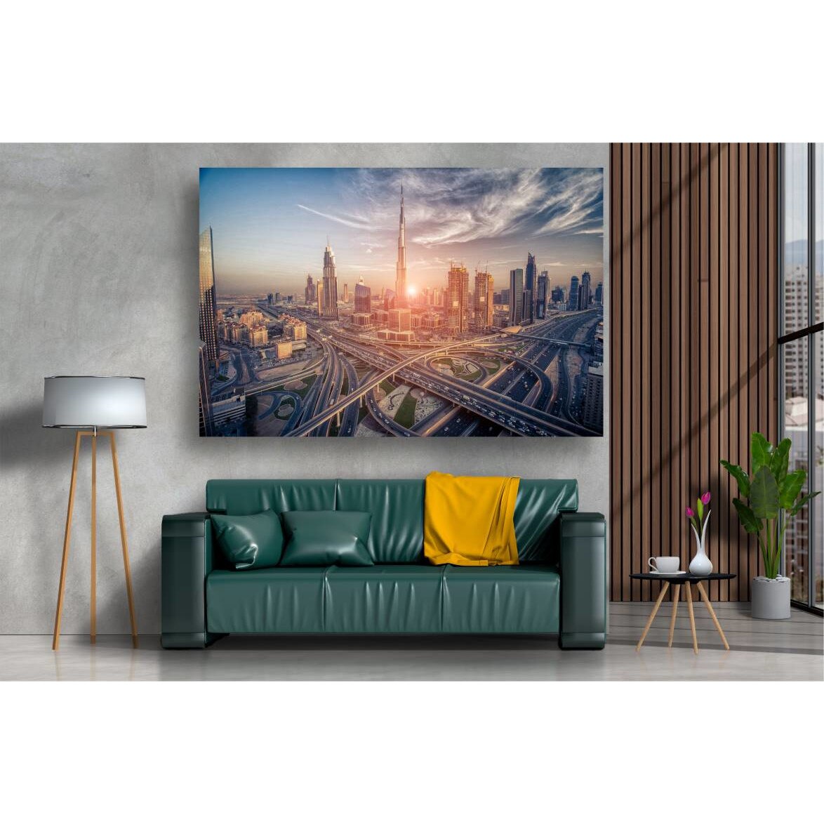 Öntapadó PVC tapéta - Dubai Skyscraper at Sunset, 400 x 250 cm - eMAG.hu