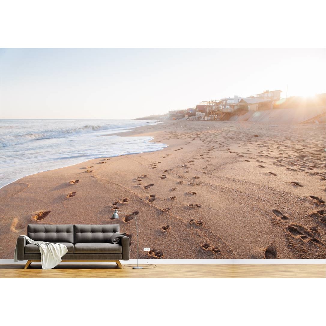 Sticker perete - Urme De Pasi In Nisipul Fierbinte, 85x125 cm - eMAG.ro