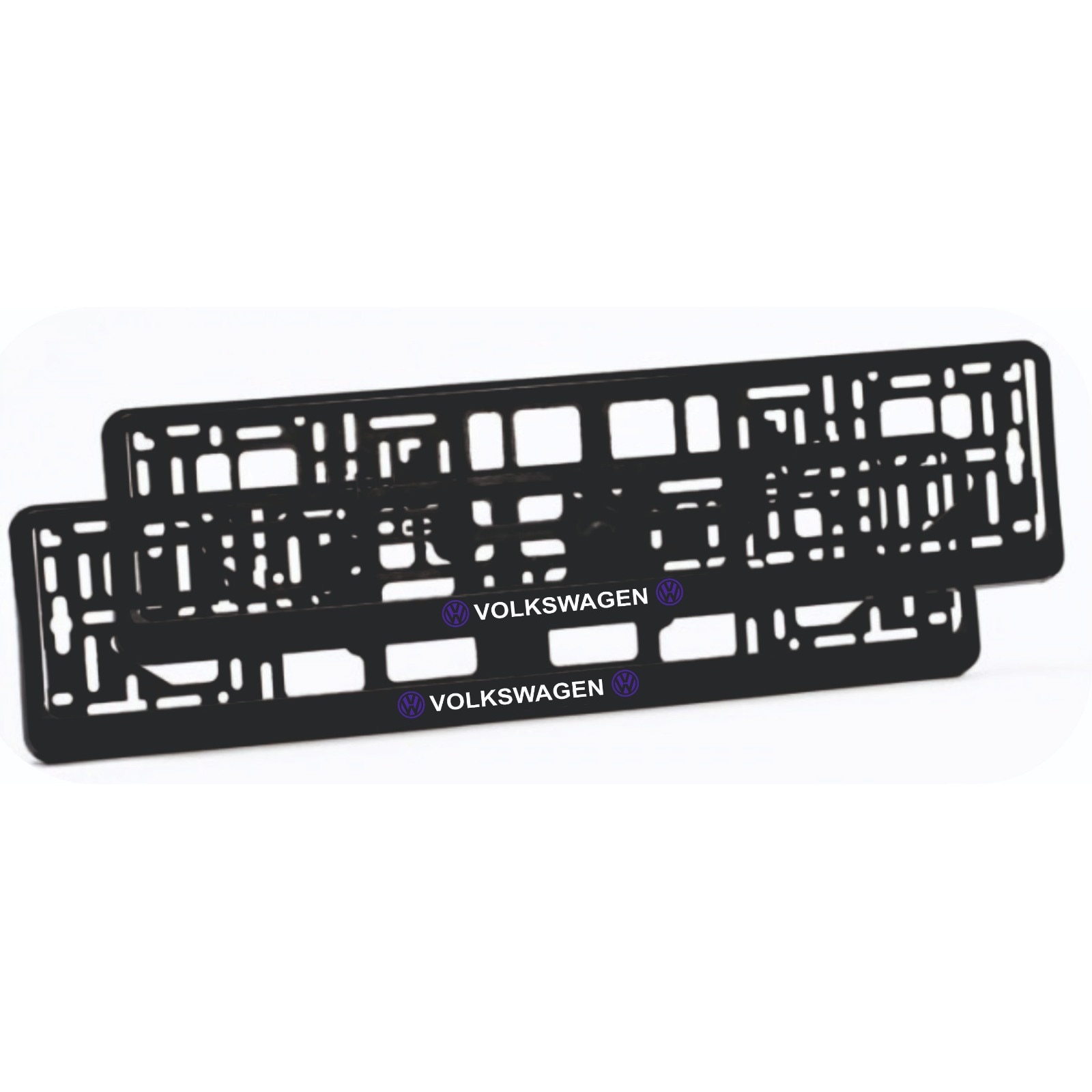 Set 2 suporturi numar inmatriculare personalizat- Volkswagen 2 - eMAG.ro