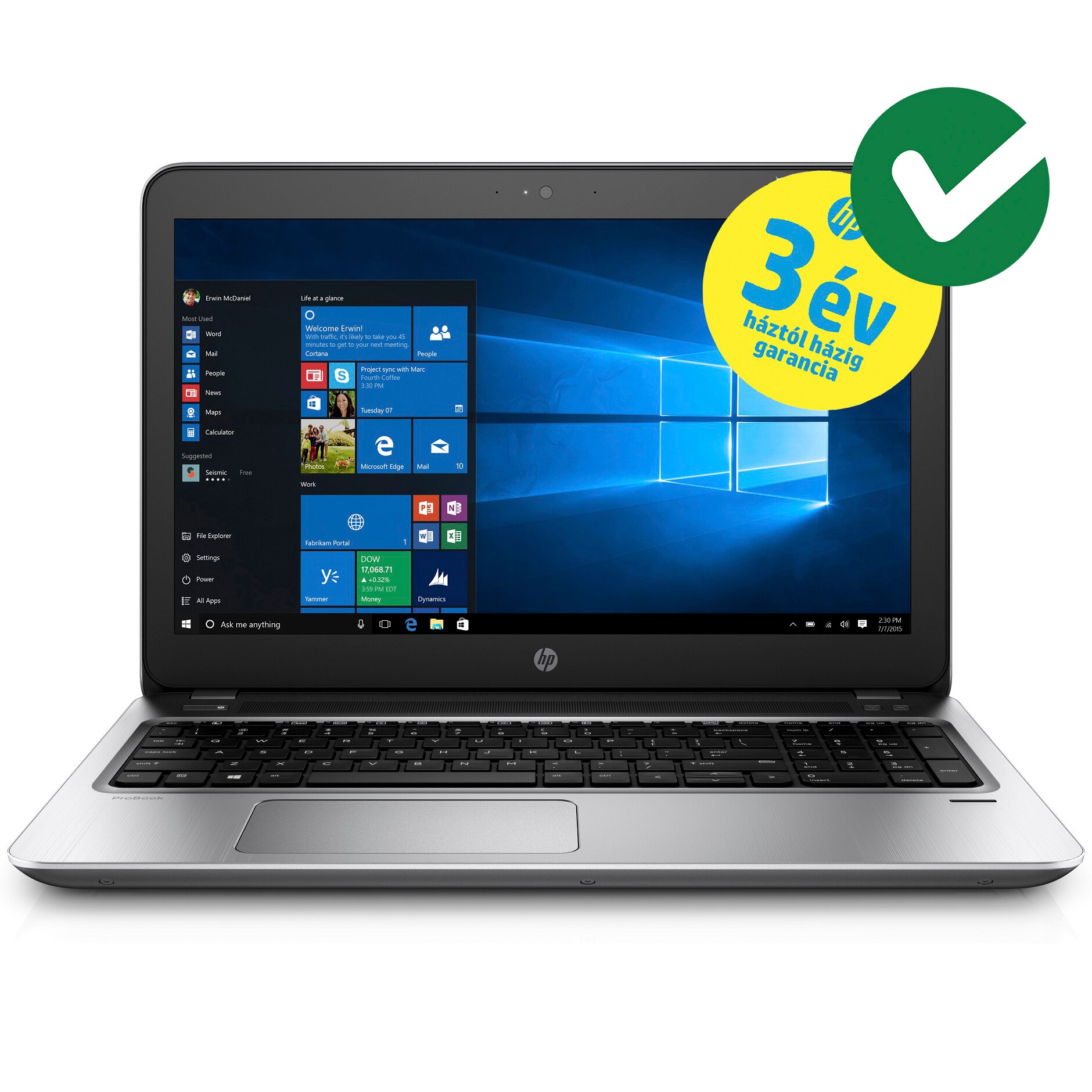 HP ProBook 450 G4 Y8A38EA laptop, Intel® Core™ i5-7200U 2.50 GHz-es ...