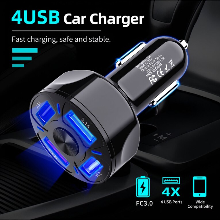 Autós töltő, USB 3.0, Fekete - eMAG.hu
