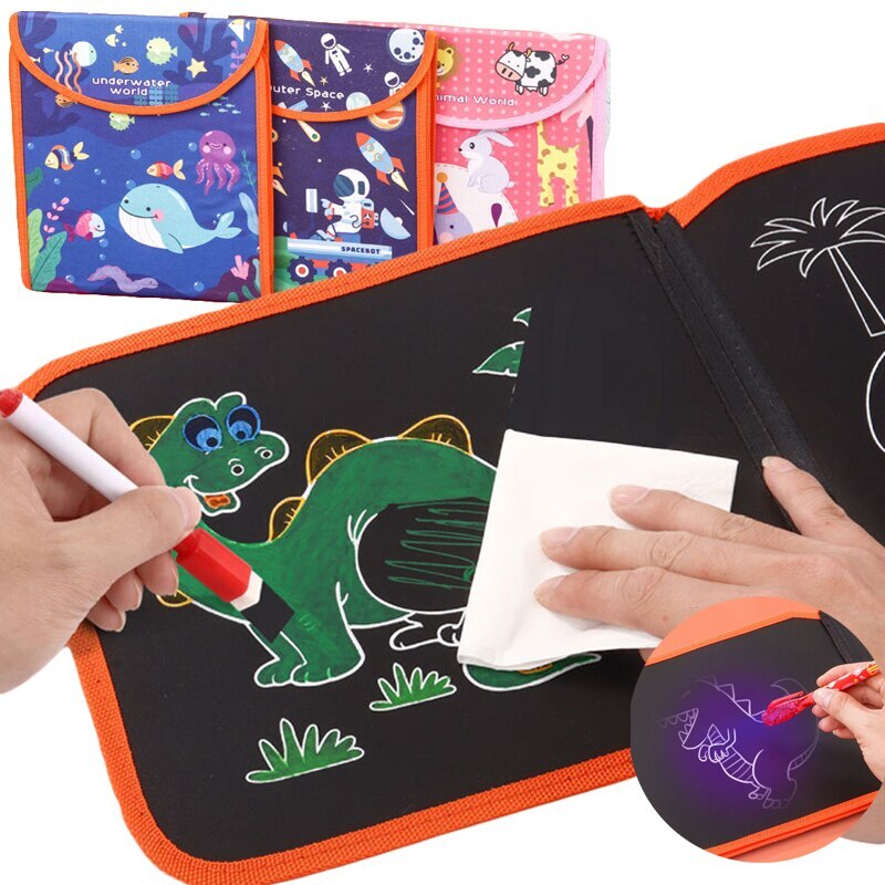 Carte Colorat Reutilizabila Magic Draw Chalk Book - Animale - eMAG.ro