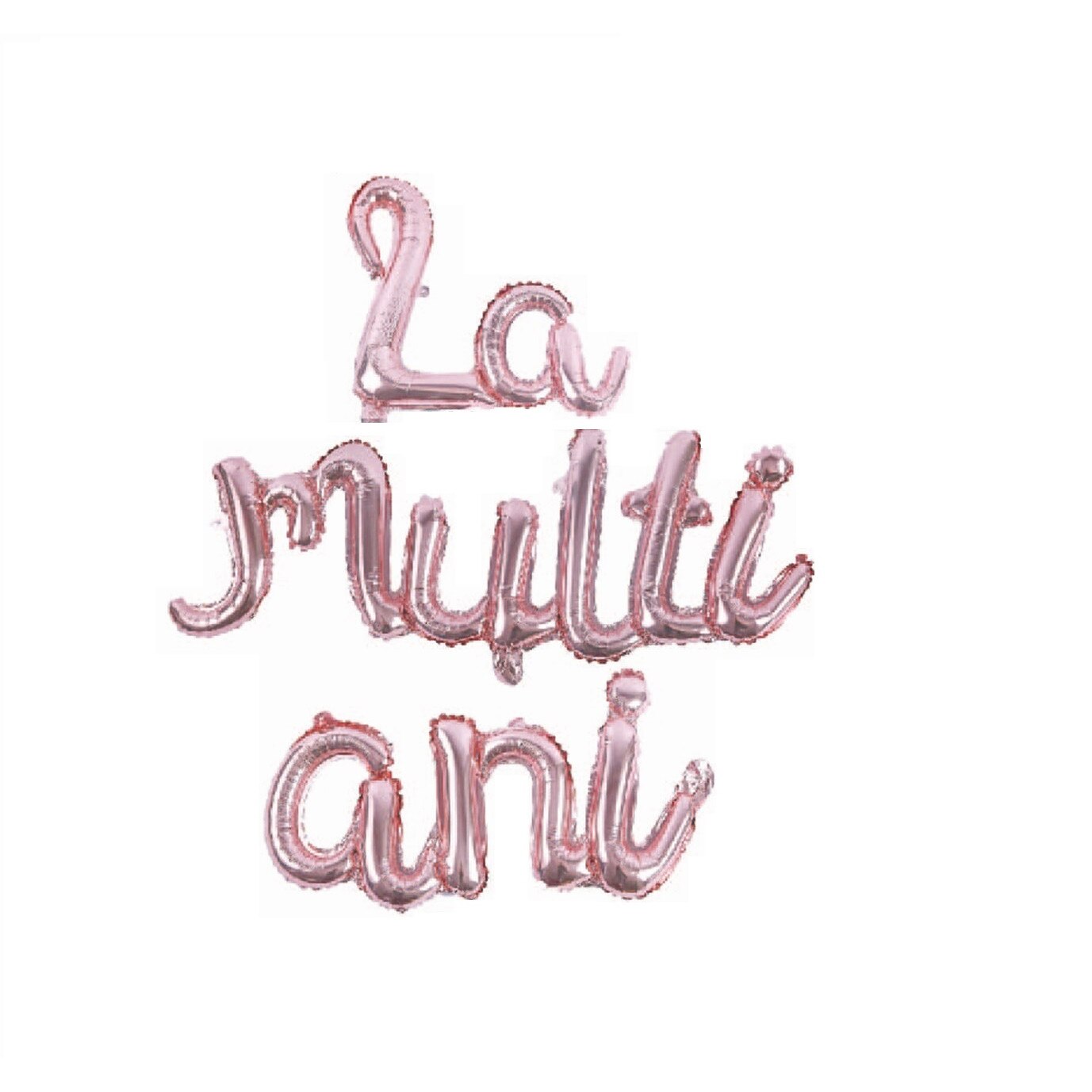 Set 3 Baloane din folie metalizata, "La Multi ani", scris de mana, Roz ...