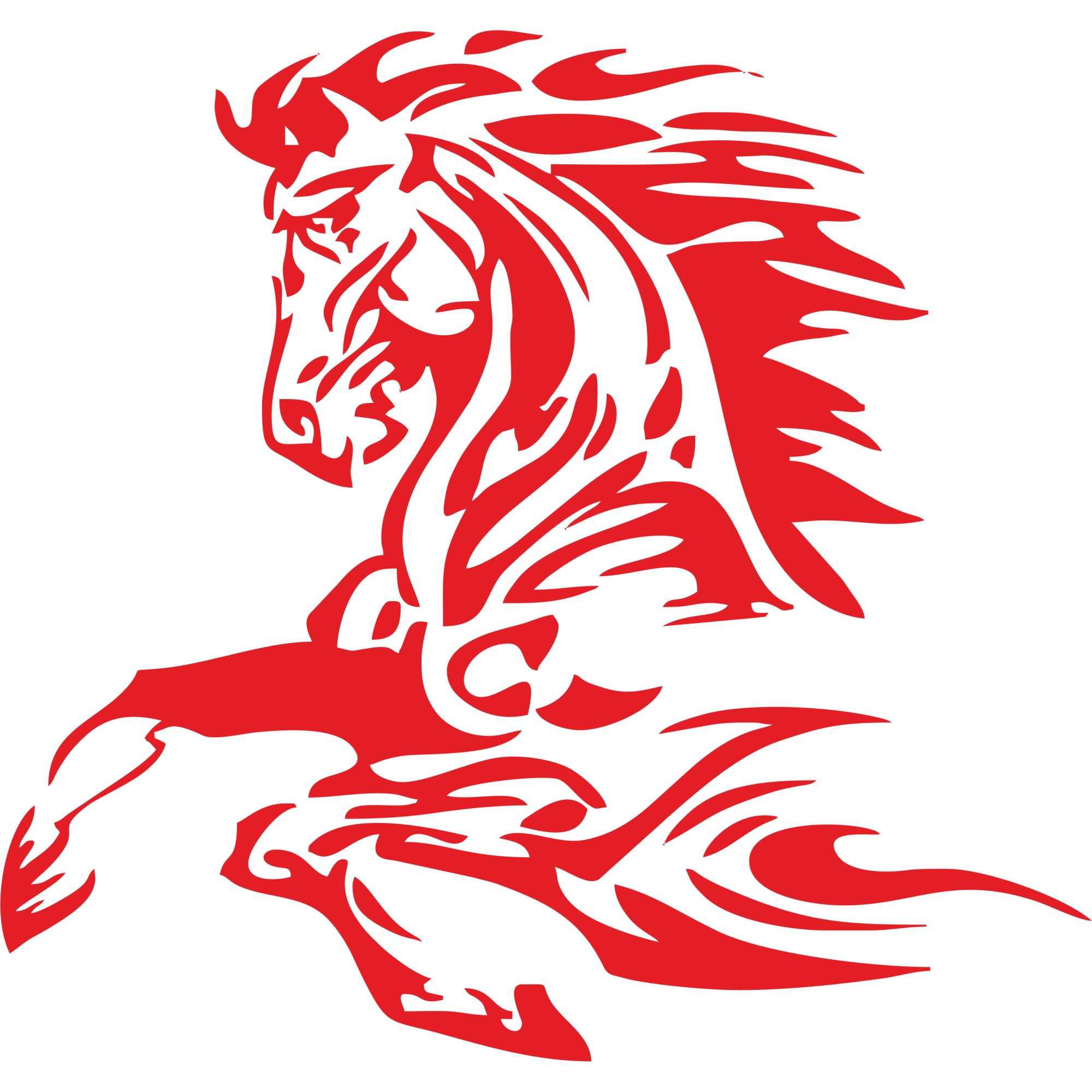 Sticker auto Tribal Horse, Rosu, 25 cm - eMAG.ro