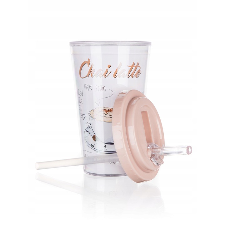 Cana termica cu pereti dubli Chai Latte, Banquet, Plastic/Silicon, 500 ...