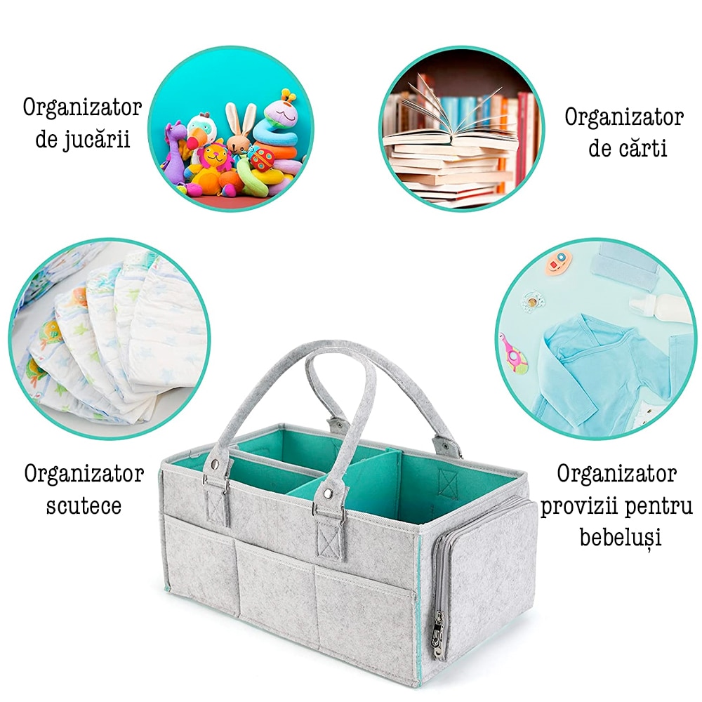 Geanta organizator scutece si accesorii copii/bebelusi, Quasar & Co ...