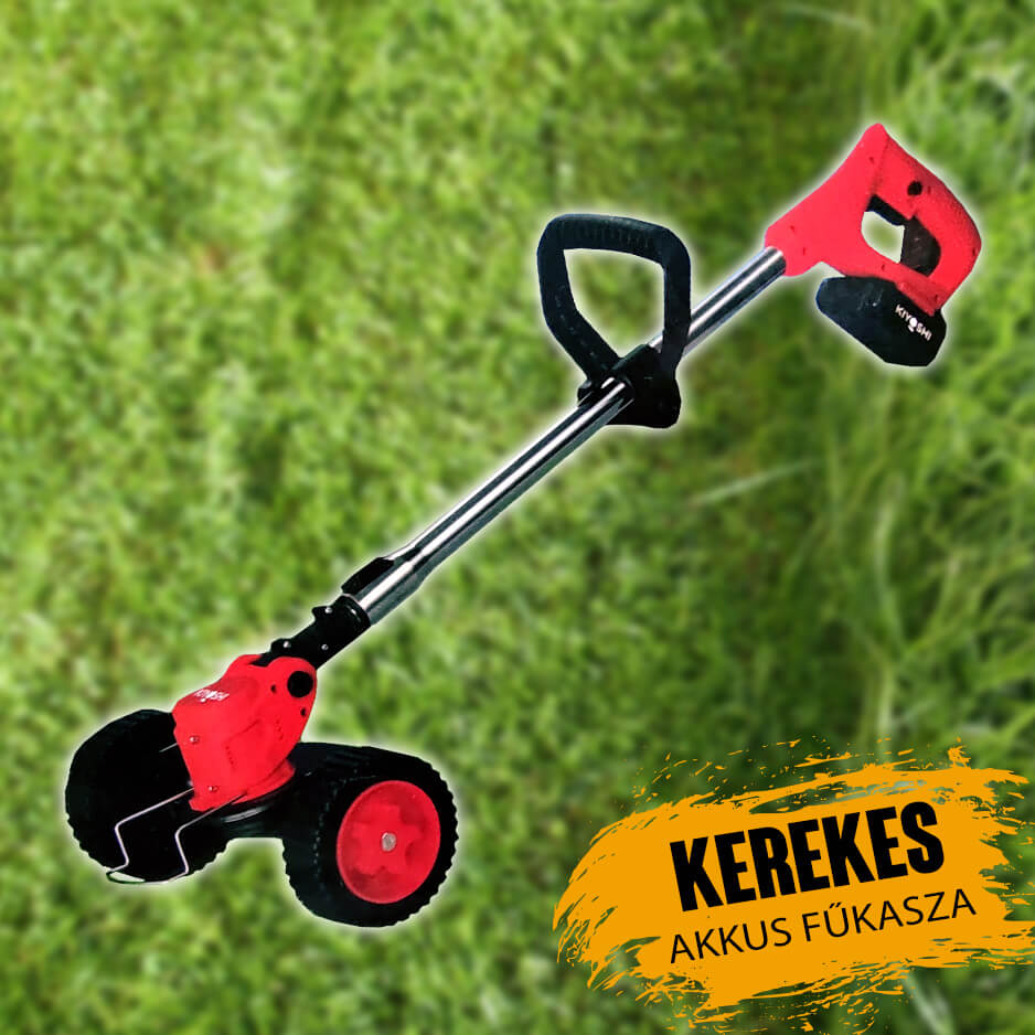 Kiyoshi 24V akkus extra könnyű segédkerekes szegélynyíró, fűkasza ...