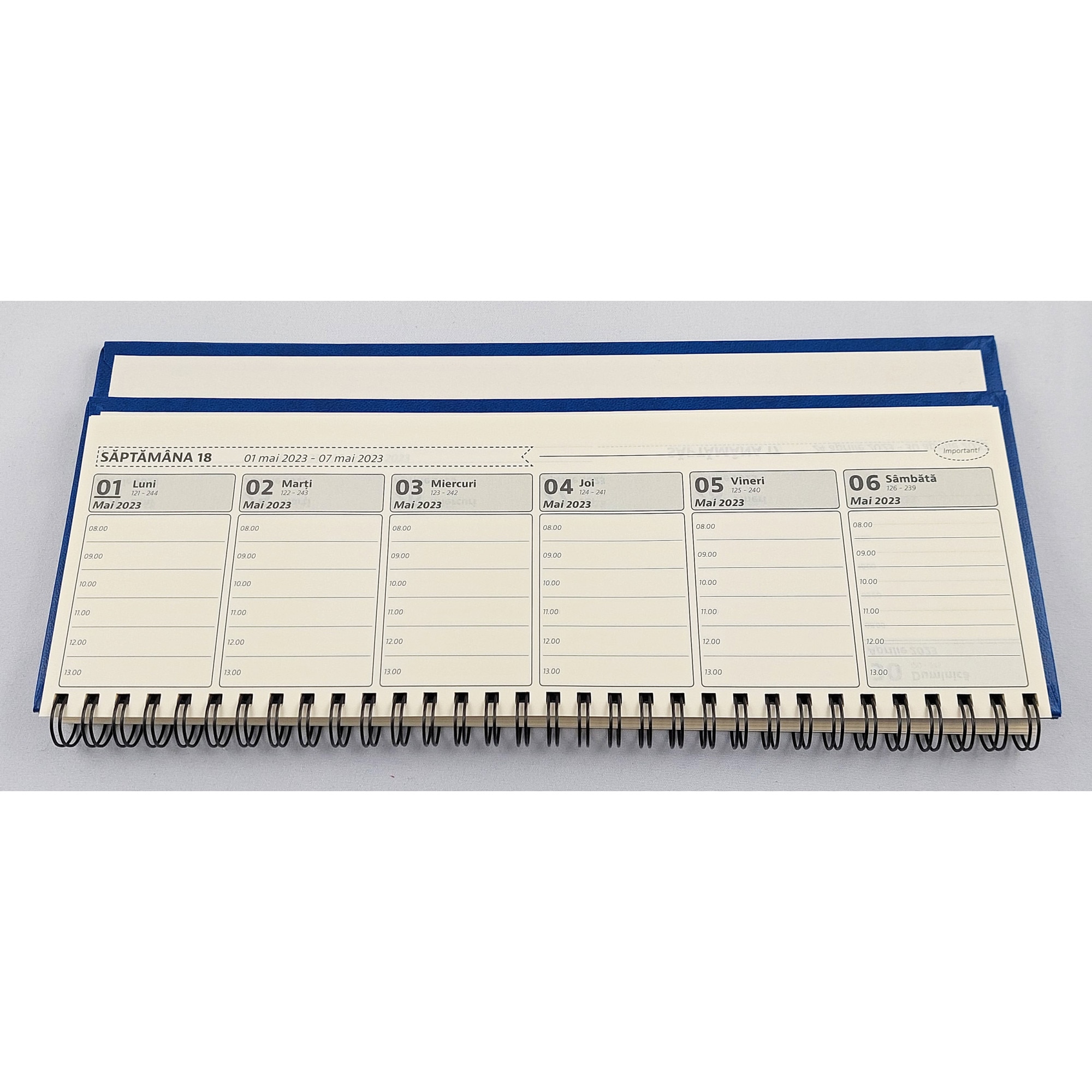 Agenda planner 2023 pentru programari cu coperta albastru royal legata ...