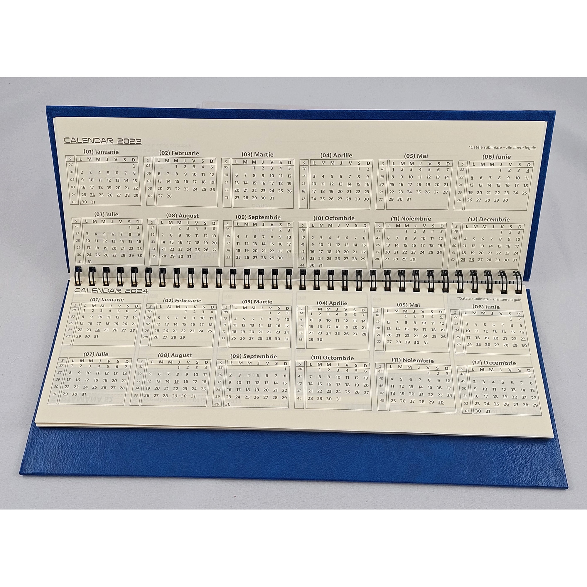 Agenda planner 2023 pentru programari cu coperta albastru royal legata ...