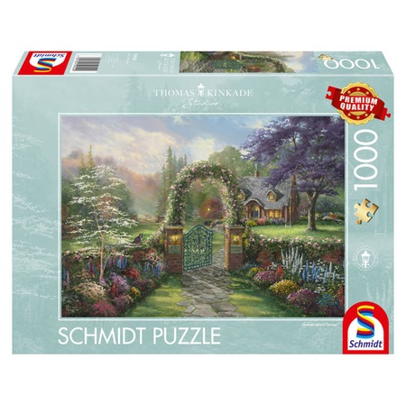 Puzzle Schmidt - Thomas Kinkade: Hummingbird Cottage, 1000 piese - eMAG.ro