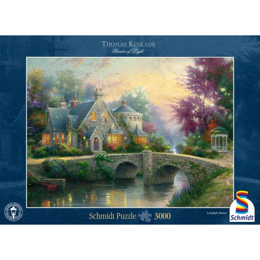 Puzzle Schmidt - Thomas Kinkade: Conac luminat cu lampi, 3000 piese ...