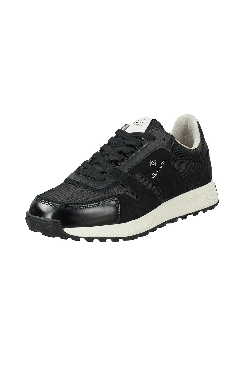 Gant, Pantofi sport cu insertii din piele intoarsa, Negru, 40 - eMAG.ro