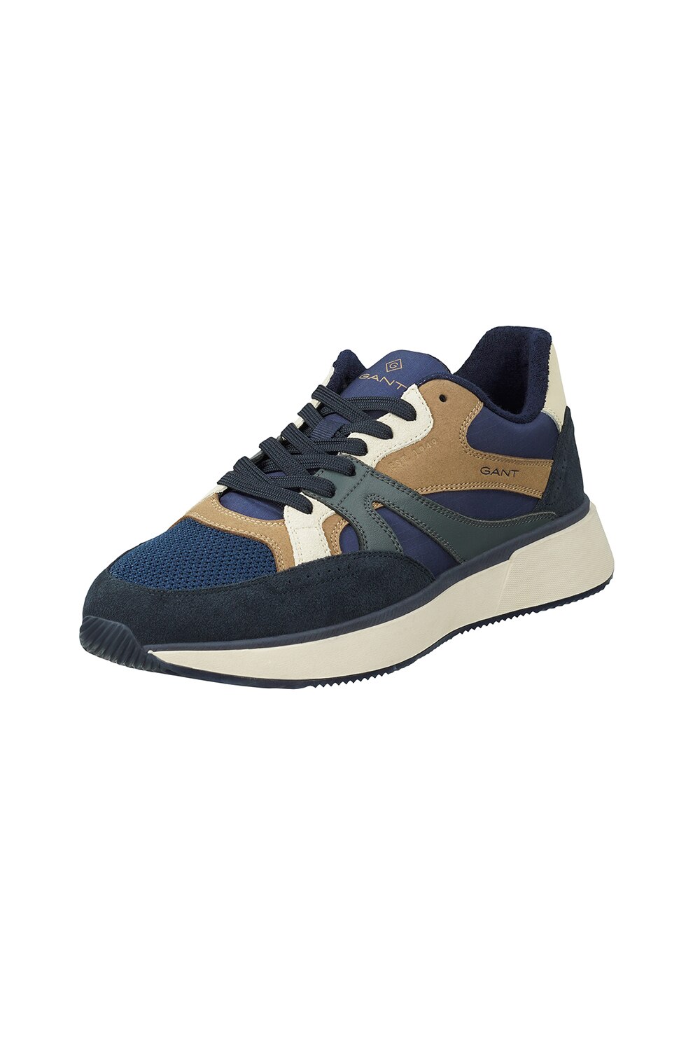 Gant, Pantofi sport cu detalii din piele intoarsa, Bleumarin, Mamo ...