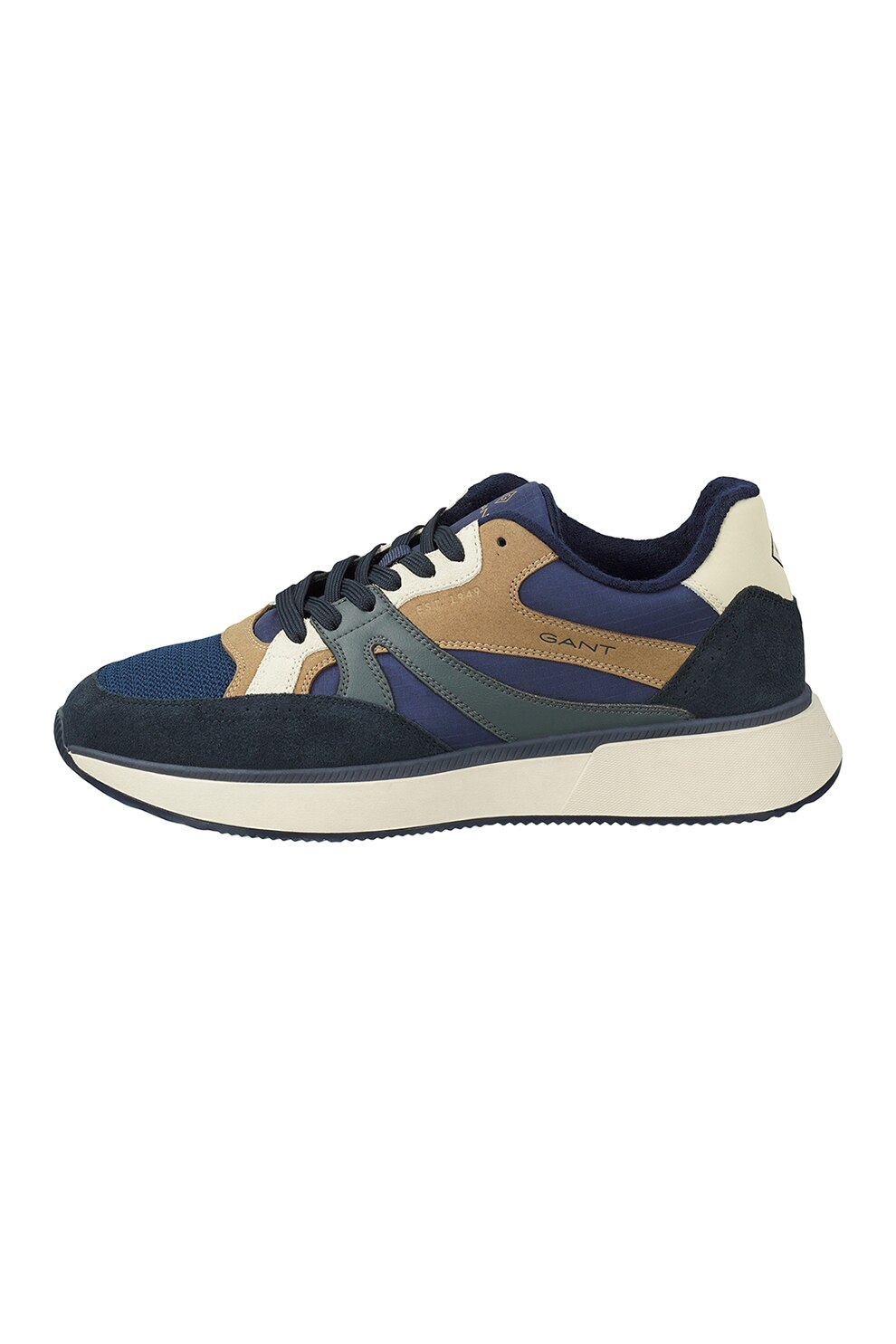 Gant, Pantofi sport cu detalii din piele intoarsa, Bleumarin, Mamo ...