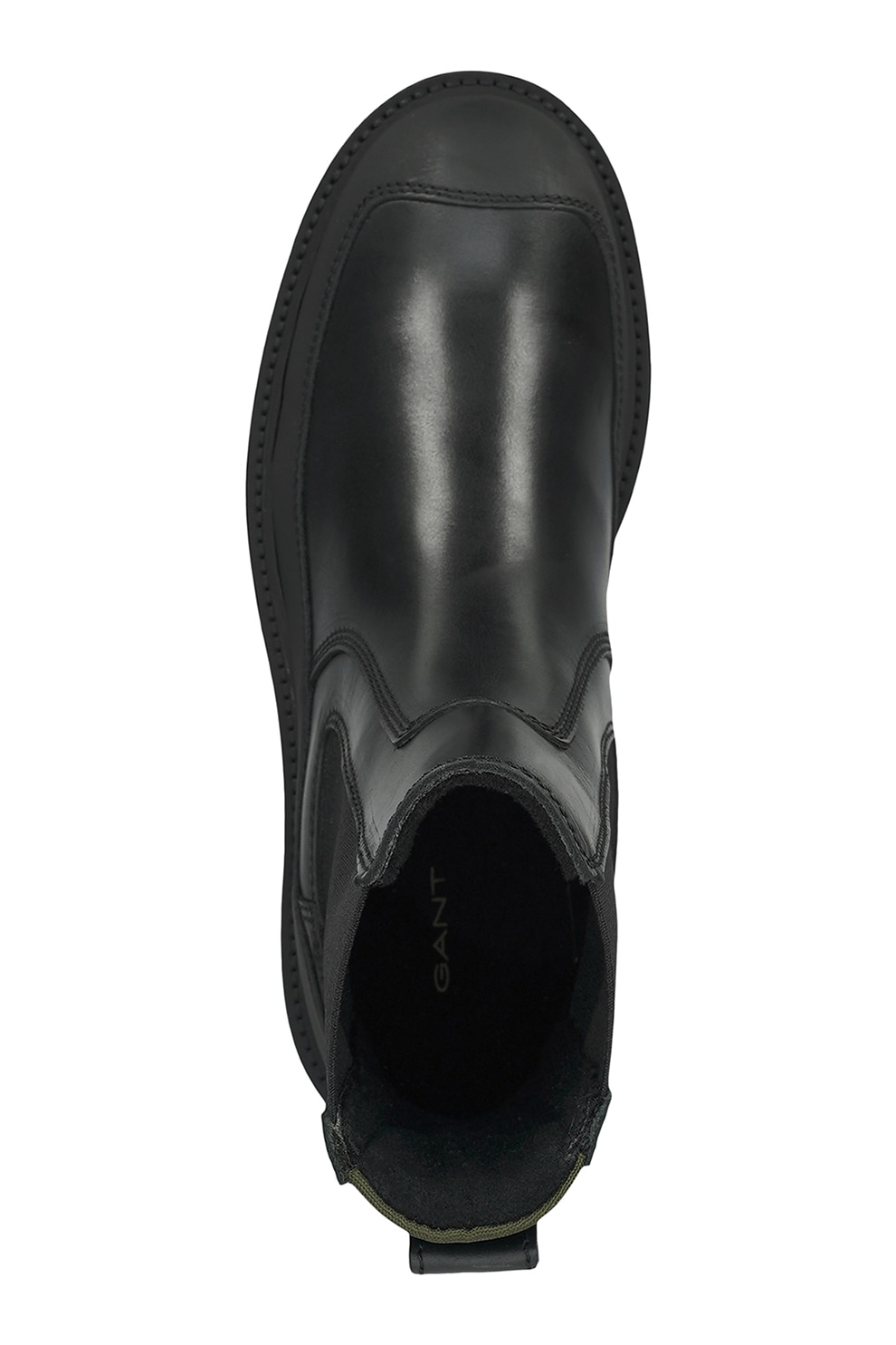Gant, Ghete Chelsea din piele cu varf rotund, Negru, 40 - eMAG.ro