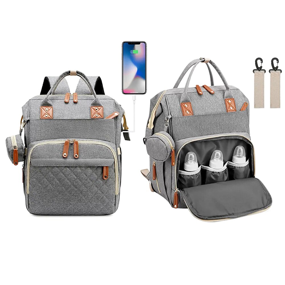 Geanta/rucsac, Quasar & Co.®, cu port USB si 14 compartimente, textil ...