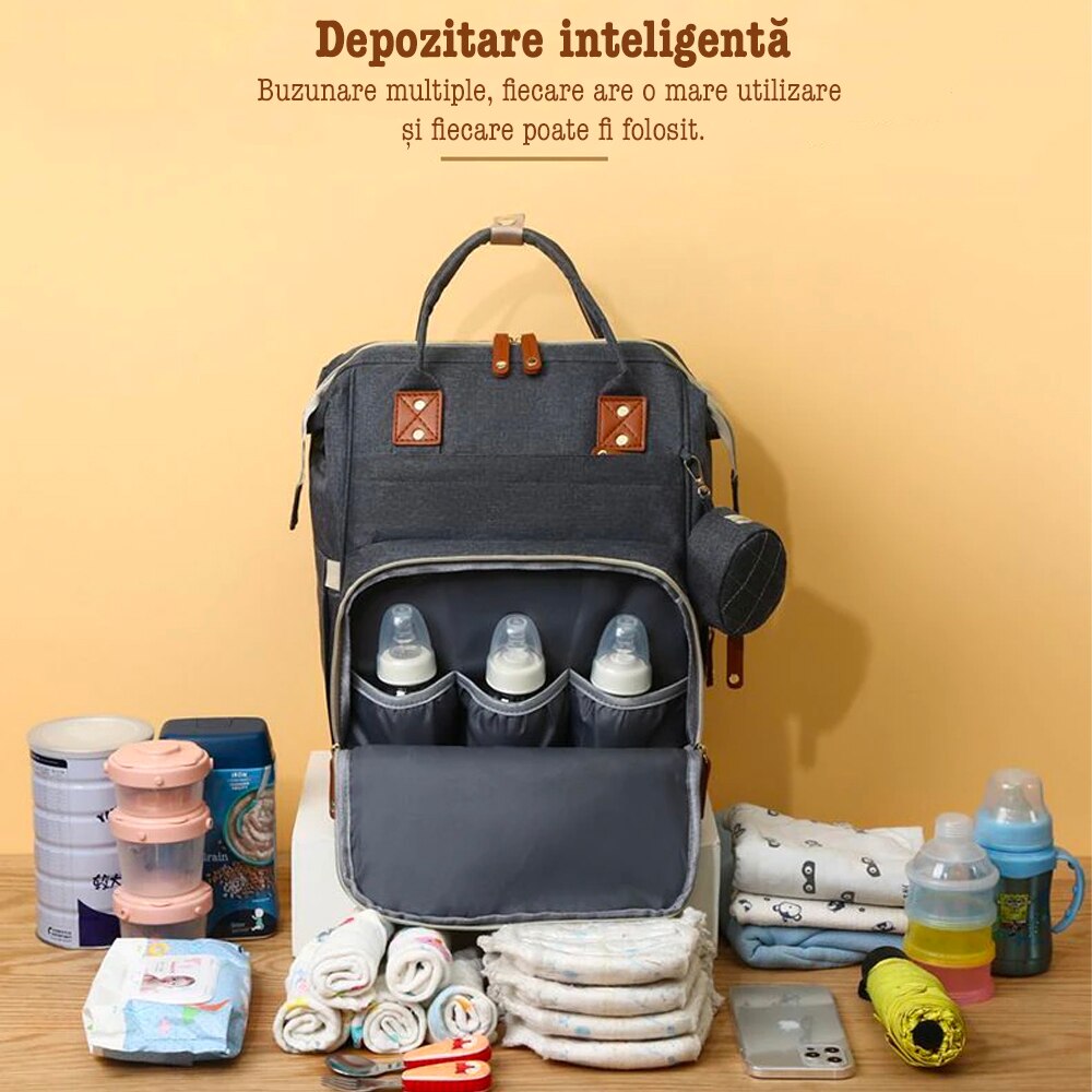 Geanta/rucsac, Quasar & Co.®, cu port USB si 14 compartimente, textil ...