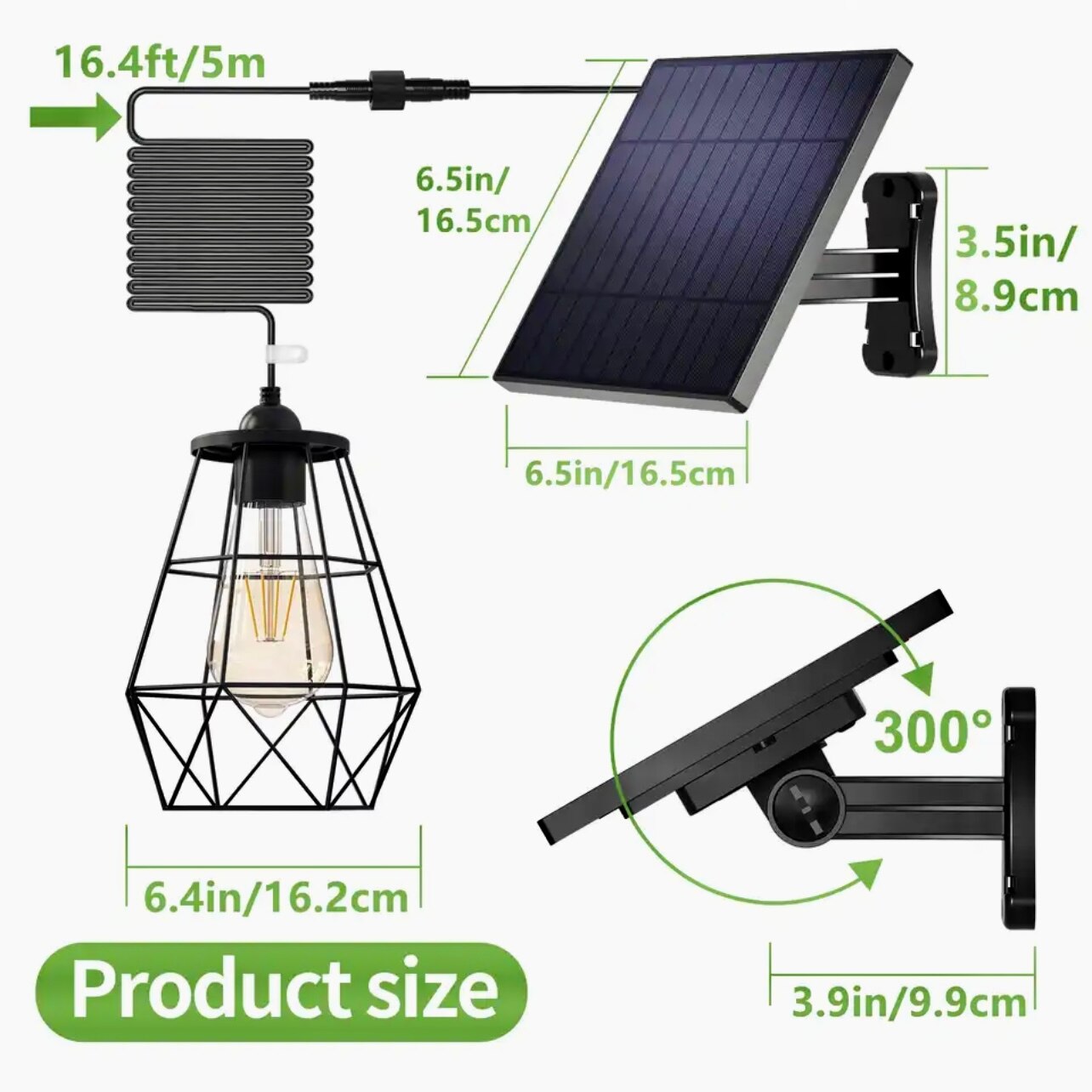 Lampa solara Santa Clara pentru iluminat exterior/interior, 3W, 5 ...