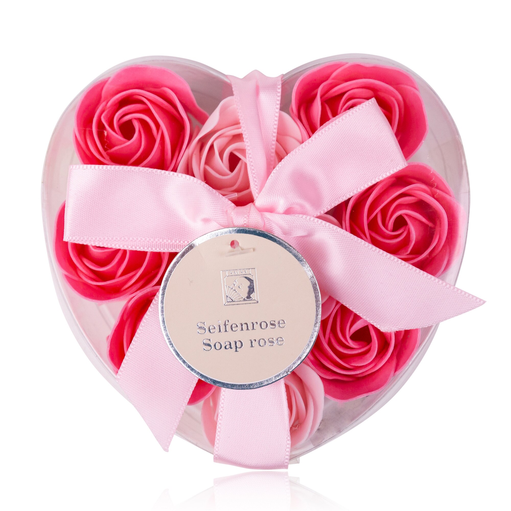 Aranjament inimioara cu 9x3gr de trandafiri din sapun roz - eMAG.ro