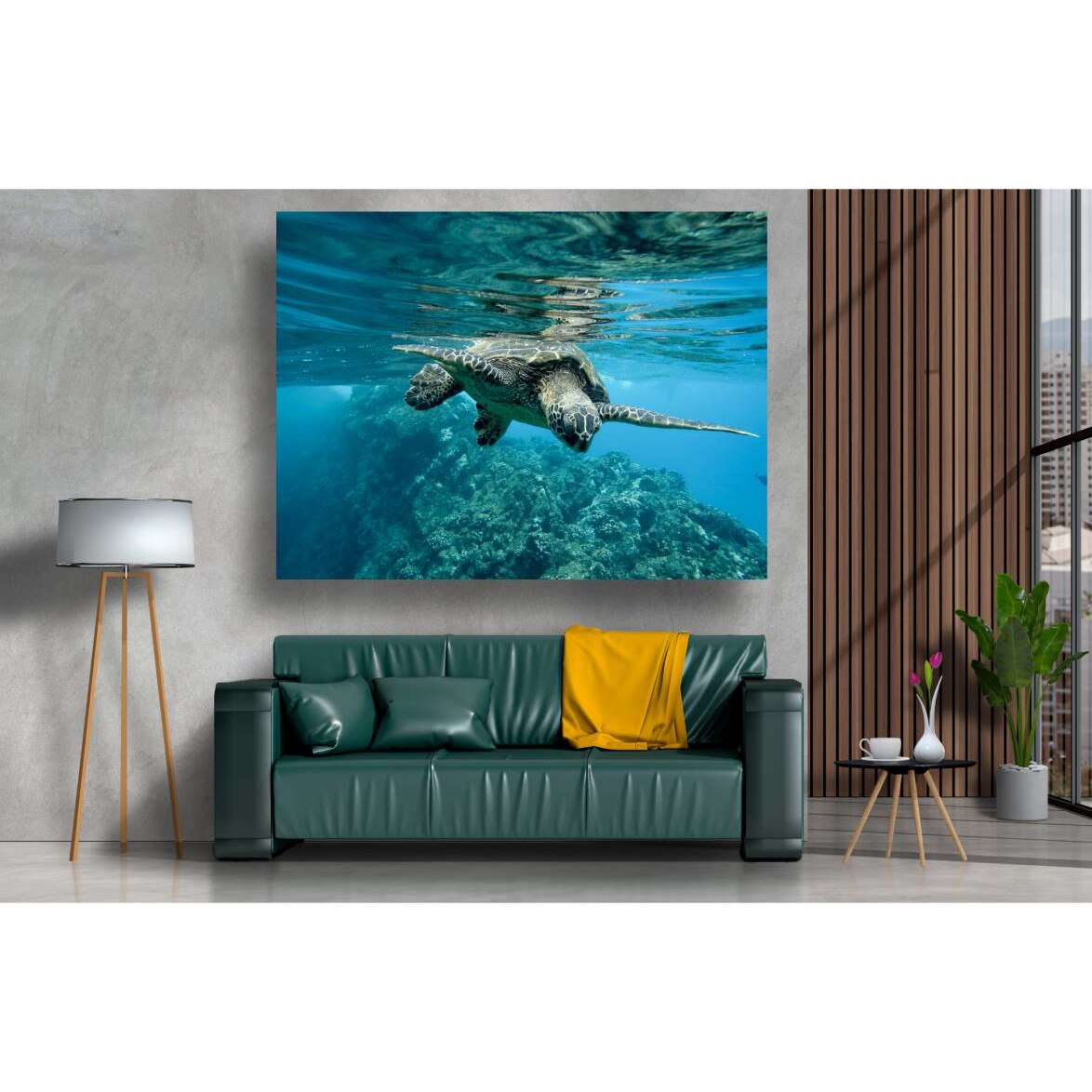 Sticker perete - Broasca Testoasa Sub Apa, 120x80 cm - eMAG.ro