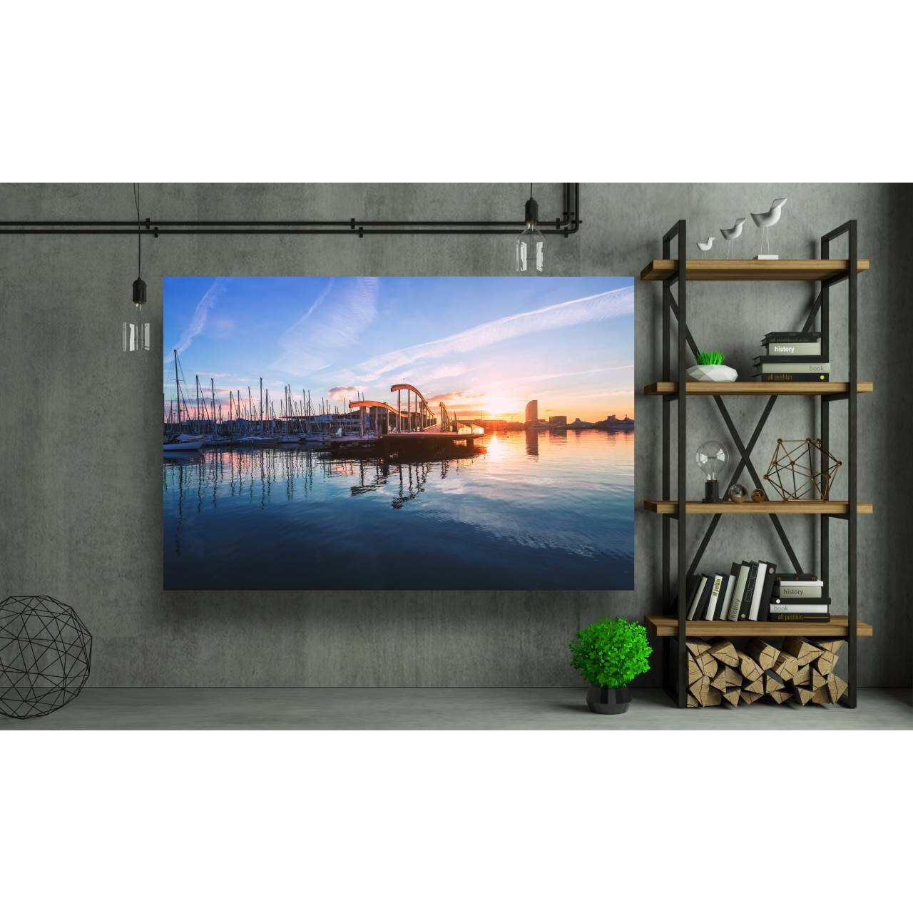 Sticker perete - Port Din Barcelona, 100x70 cm - eMAG.ro