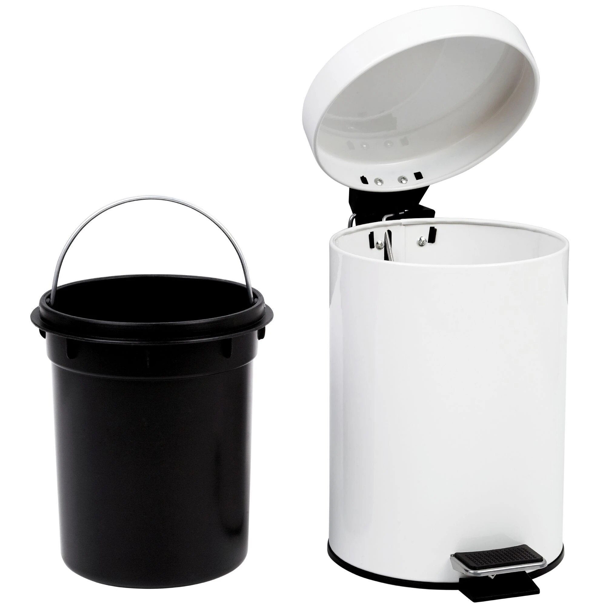 Cos de gunoi Urban, pentru baie, 3 L, cu pedala, forma rotunda, otel ...