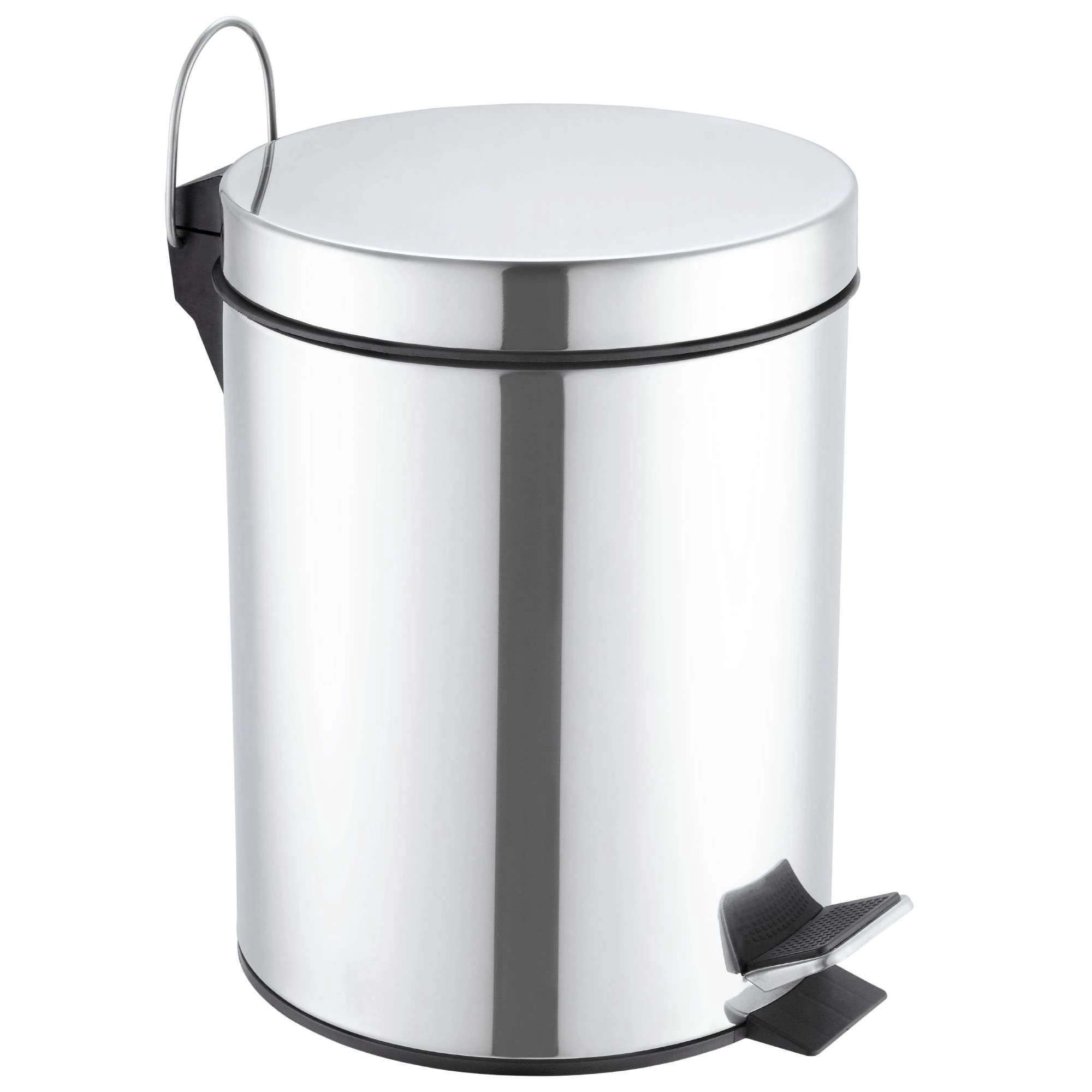 Cos de gunoi Urban, pentru baie, 3 L, cu pedala, forma rotunda, inox ...