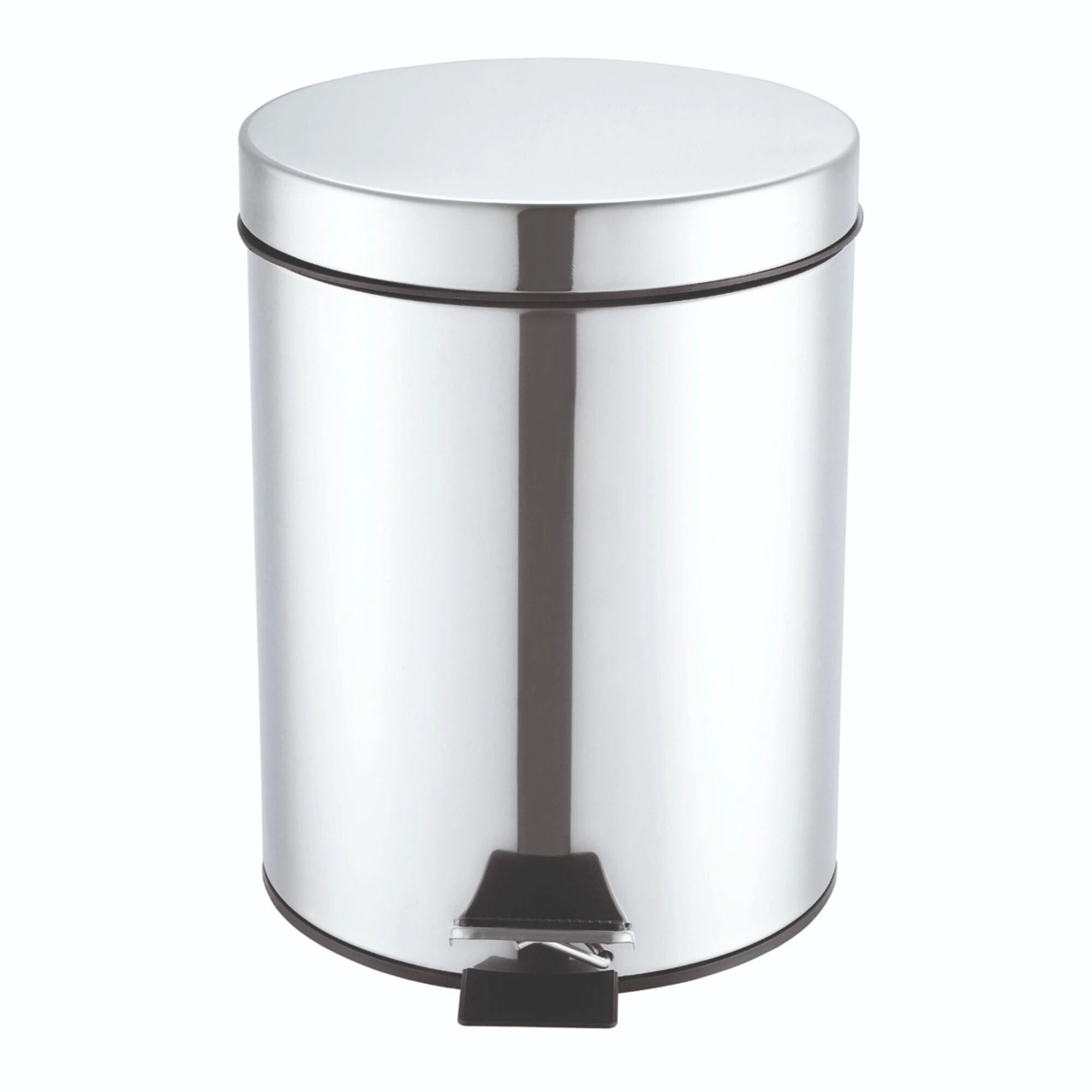 Cos de gunoi Urban, pentru baie, 3 L, cu pedala, forma rotunda, inox ...