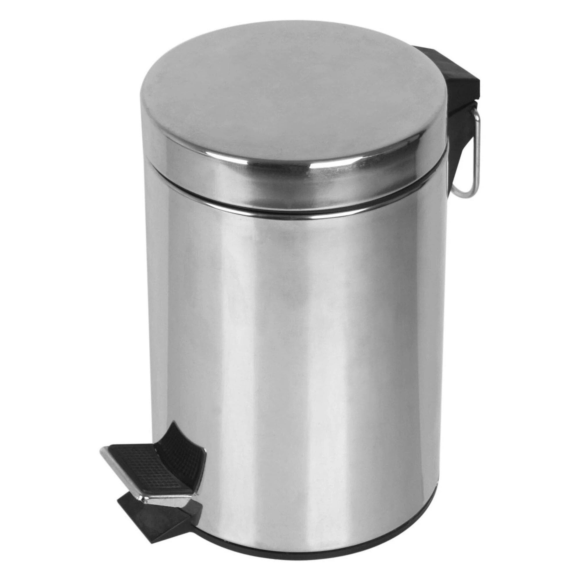 Cos de gunoi Urban, pentru baie, 3 L, cu pedala, forma rotunda, inox ...