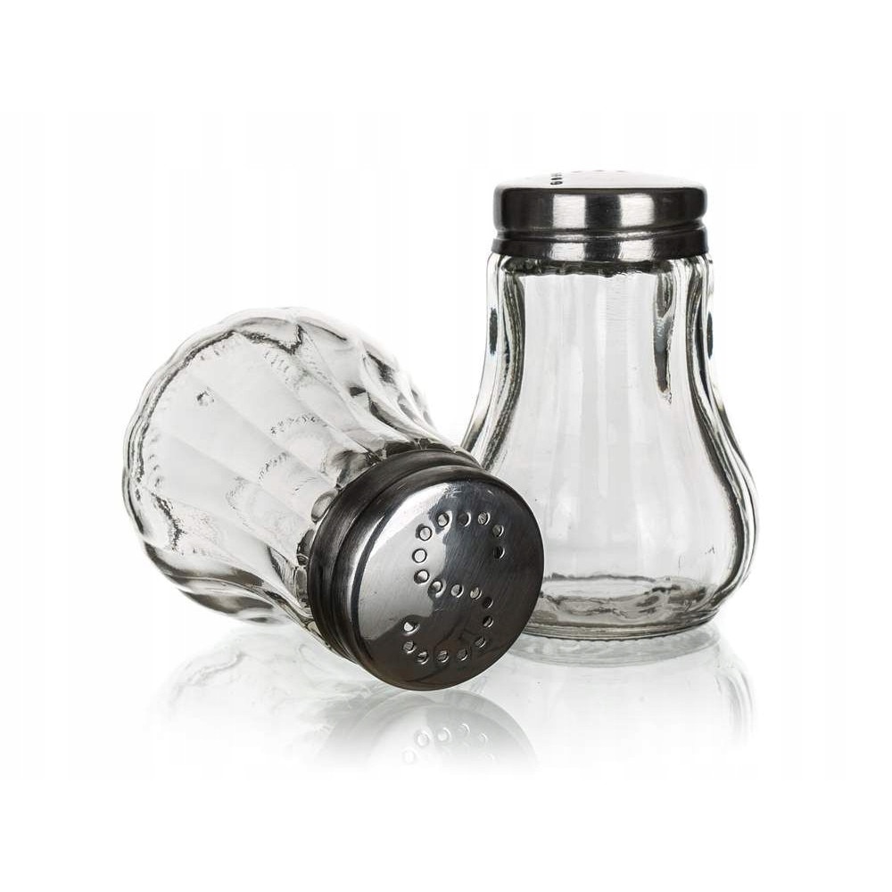 Set 2 recipiente condimente, Otel inoxidabil/Sticla, Argintiu - eMAG.ro