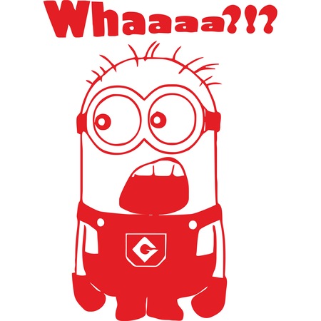 Sticker auto Whaaa Minion, Rosu, 20 cm - eMAG.ro