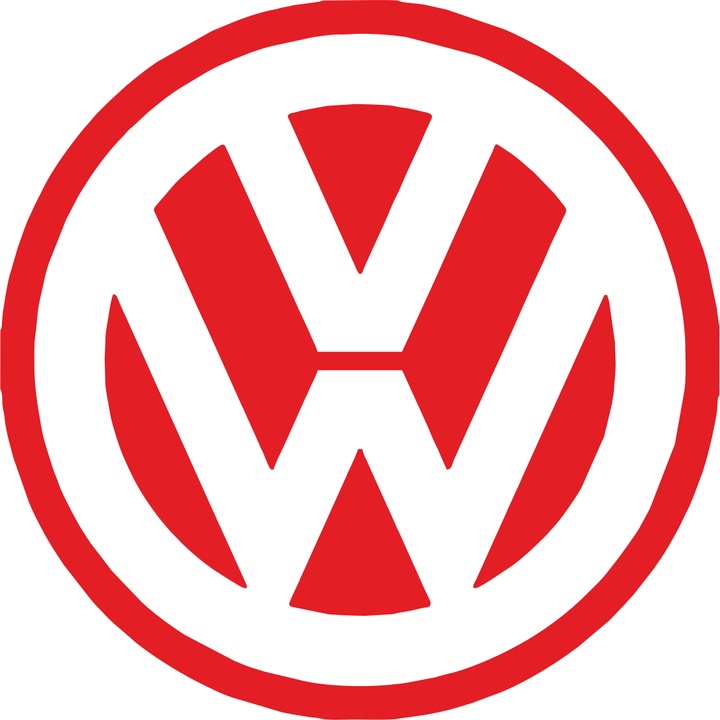 Sticker auto WV Logo, Rosu, 30 cm - eMAG.ro