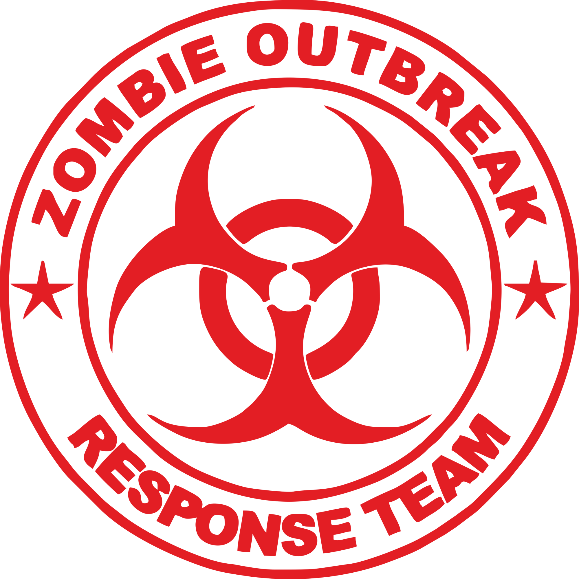 Sticker auto Zombie Outbreak, Rosu, 20 cm - eMAG.ro