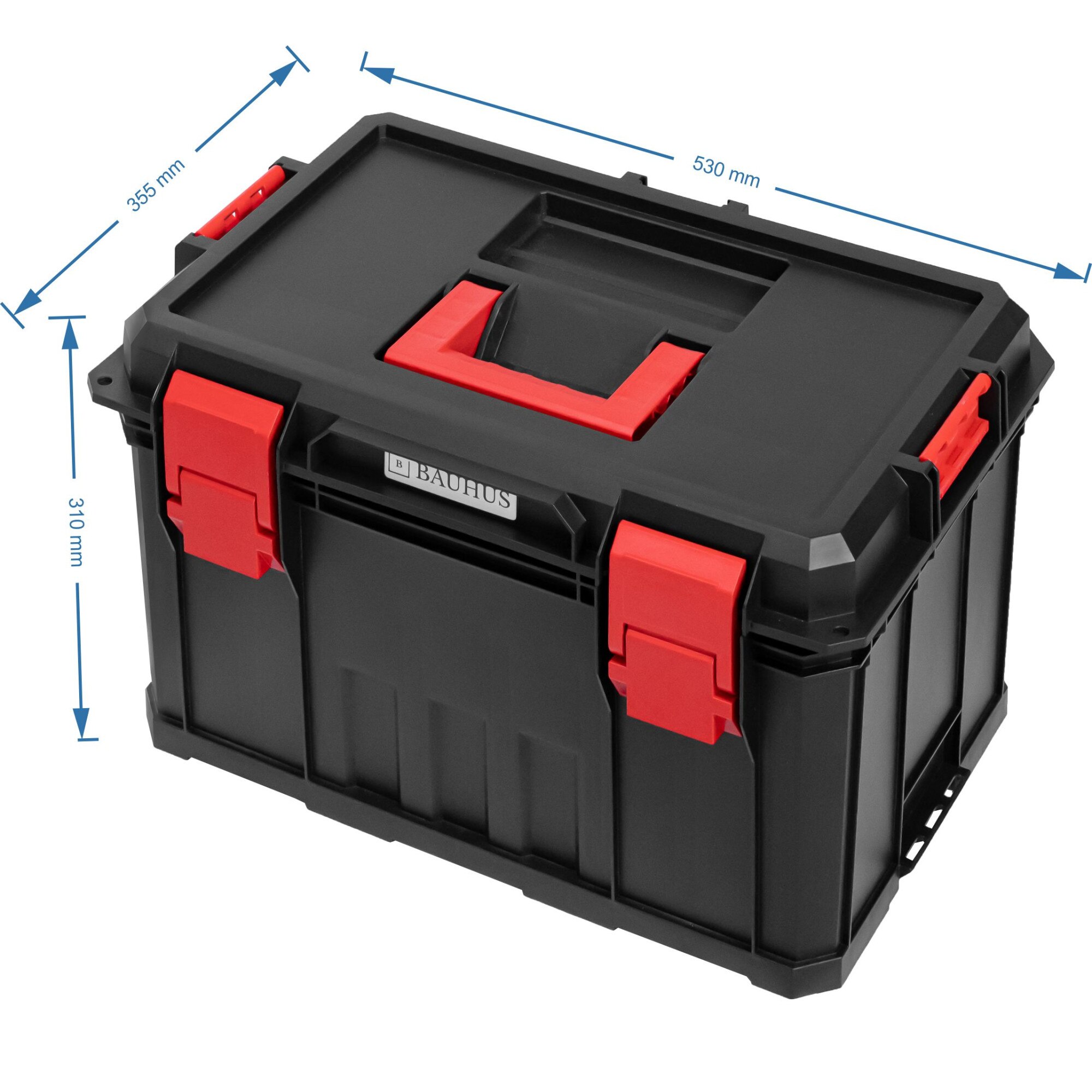 Cutie pentru scule Bauhus, 355x530x310 mm, Negru/Rosu - eMAG.ro