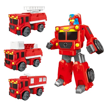 Robot Transformer DIY in 3 Masini de Pompieri, Surubelnita Inclusa, 6x7 ...
