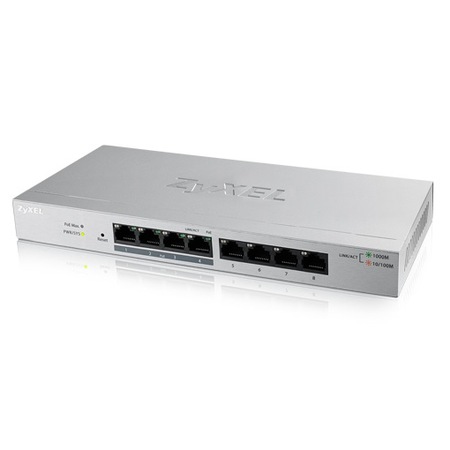 Комутатор ZYXEL GS1200-8HP, 8 x 1000 Mbps, 4 POE порта - eMAG.bg