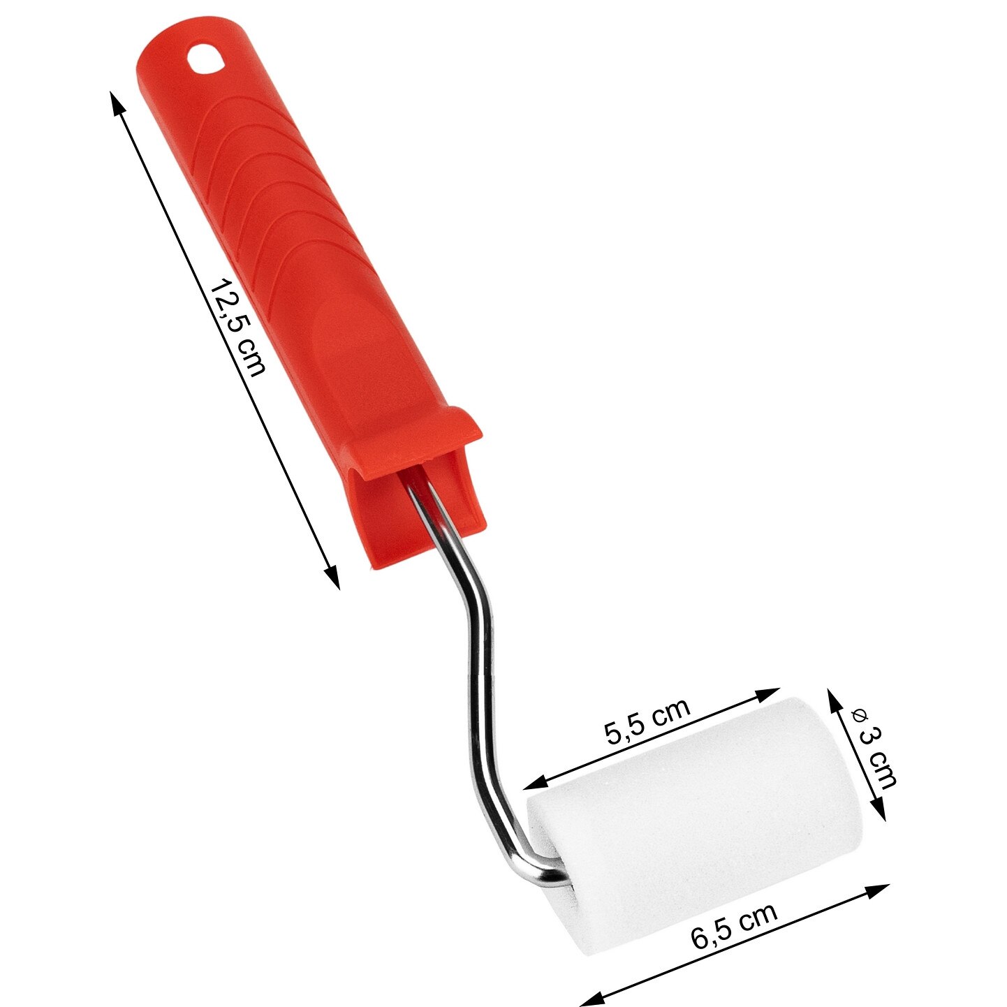 Set trafalet si tava vopsea, Bauhus, Plastic, 50 mm, Negru/Rosu - eMAG.ro