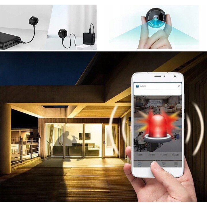 Mini camera spion, Zola®, cablu micro USB 50 cm, suport de prindere ...