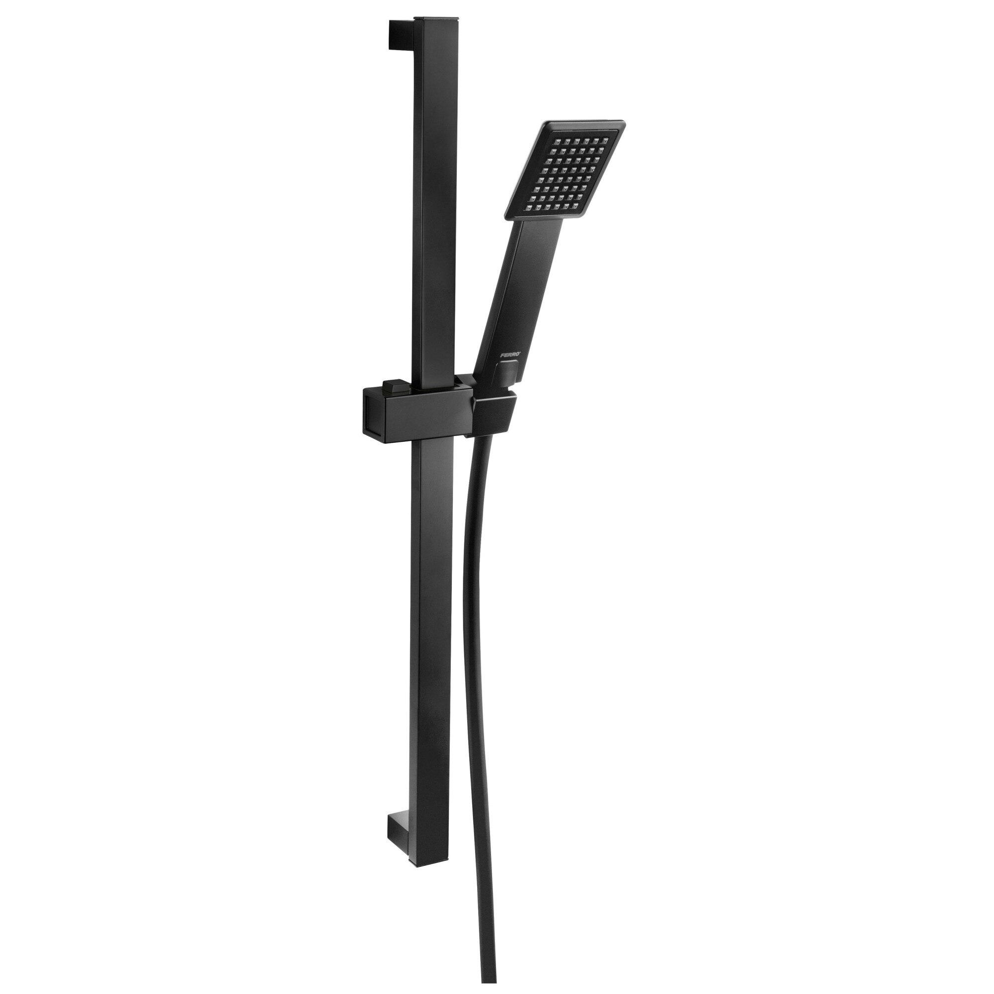 Set bara dus 1 functie cu suport culisant FERRO Sinus, negru - eMAG.ro