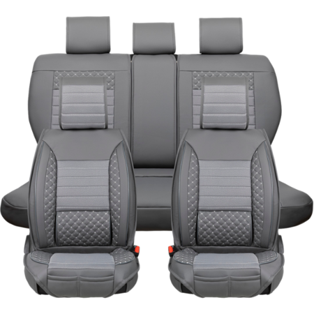 Set Huse Auto Lux Elit, Textil si Piele Eco, Universale, 14 piese, 2 ...