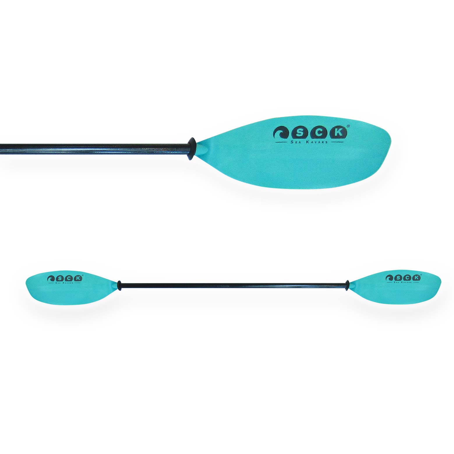 Padela caiac reglabila, SCK, Fibra de sticla, 215-235cm, Albastru - eMAG.ro