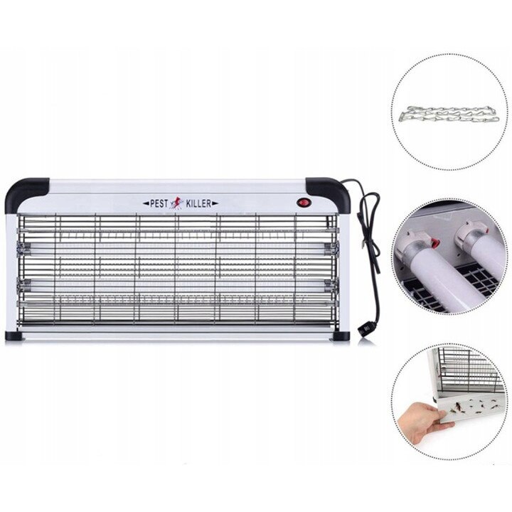 Aparat Anti-Insecte, Lampa UV, 25x65cm, 40 W, Alb - eMAG.ro