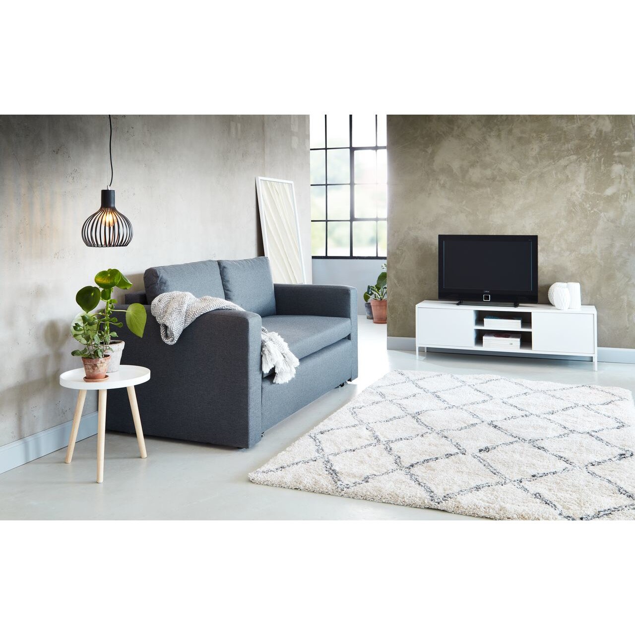 Masa de colt, diametru 40, alb/natur - eMAG.ro