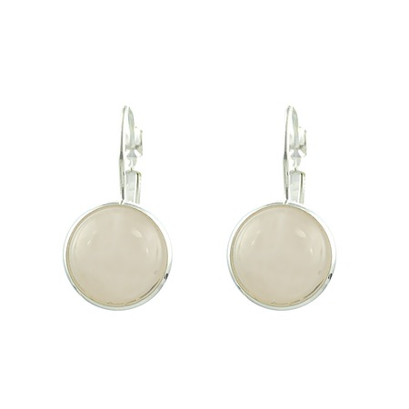 Cercei din cuart roz rotund, de dama, Ambra Bijuterii - eMAG.ro