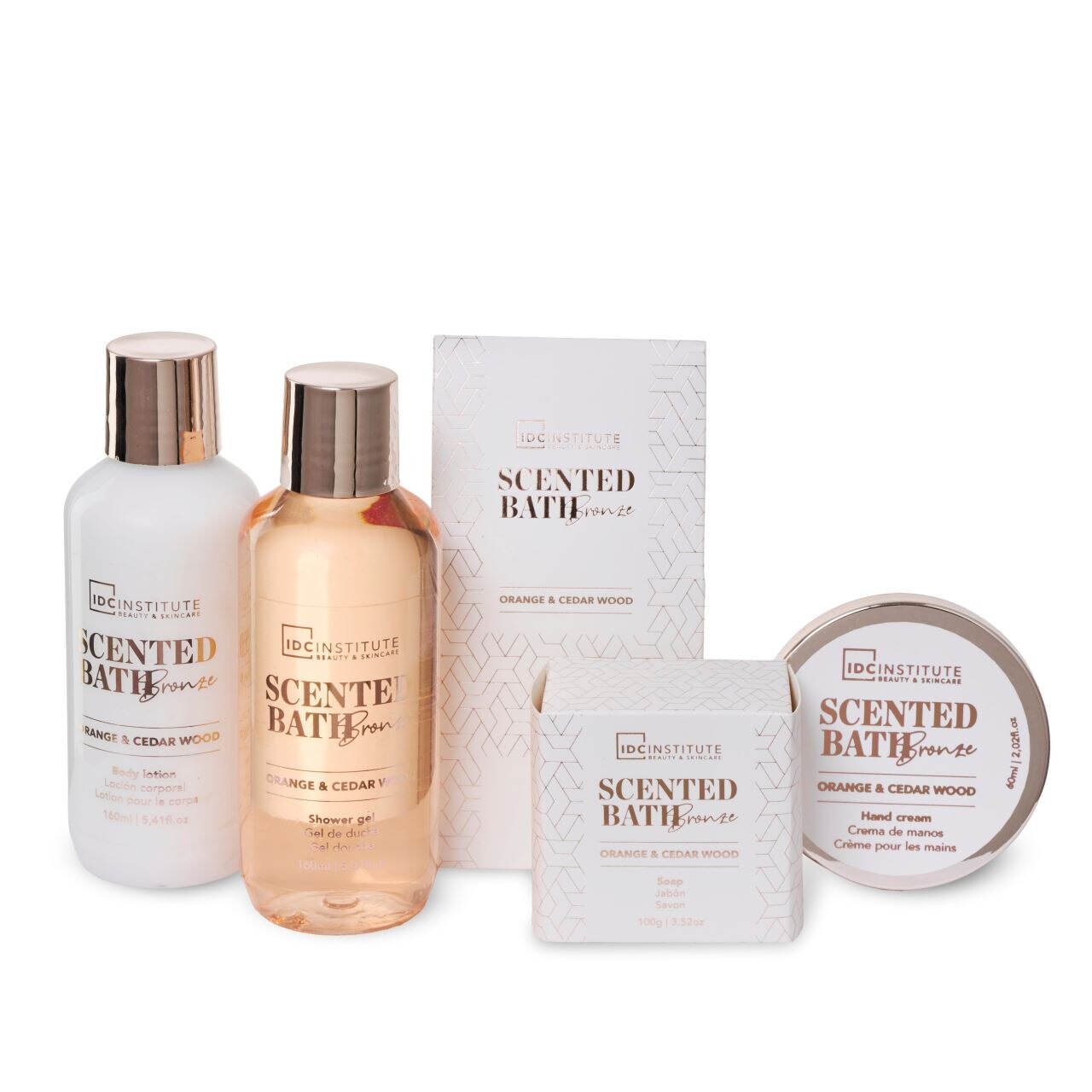 Set cos decorativ cu 5 produse de baie Scented Bath Bronze IDC ...
