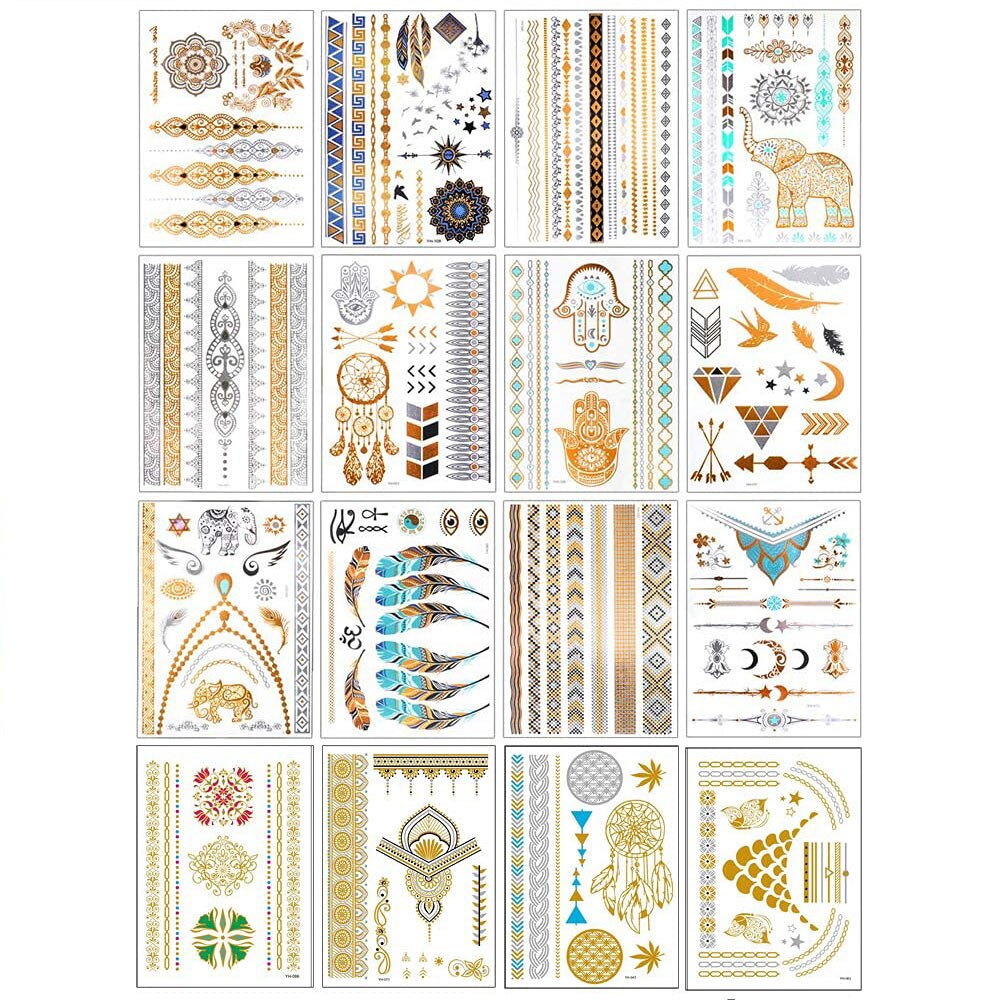 Set 16 Tatuaje temporare, pentru brate sau picioare si corp, Amtok ...