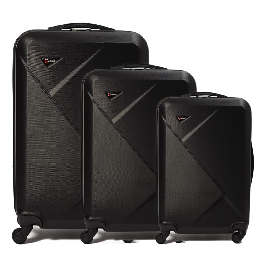 Set 3 trolere cabina avion, Cardinal, ABS, 4 roti, Mic/Mare/Mediu ...