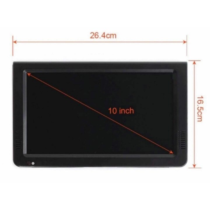 Портативен телевизор Perfect tv, 10 inch, 12/220V, Цифров тунер DVB-T2 ...