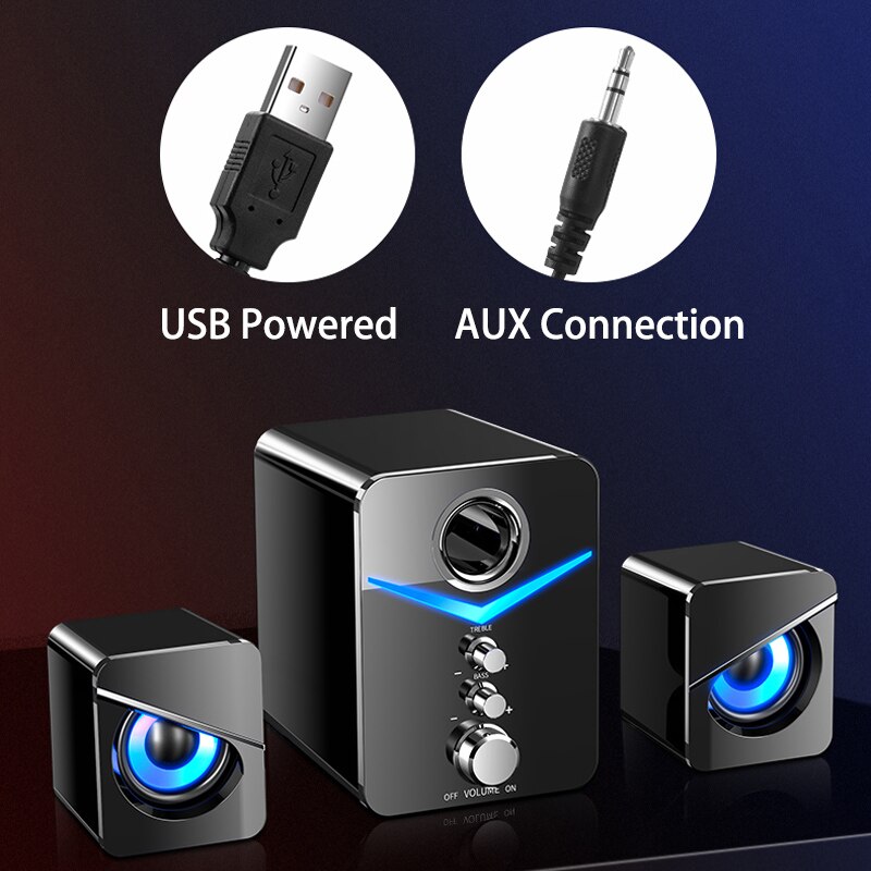 Boxe PC, Bluetooth, Lumina LED, AUX/USB, Negru - eMAG.ro